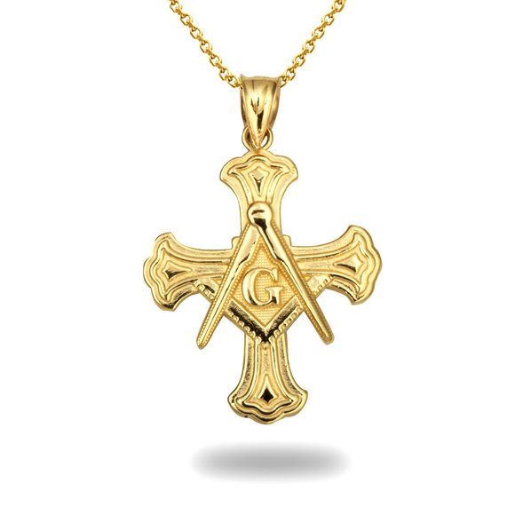 Element Shine | Jewelry | 4k Solid Gold Freemason Cross Square And ...